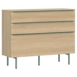 Kommode Tom Tailor HOME, light oak, B:110cm H:89cm T:42cm, Holzwerkstoff, Melamin, Spanplatte, Sideboards, Kommode, Lowboard, Breite 110 cm,1 Klappe,2 Schubladen, viel Stauraum