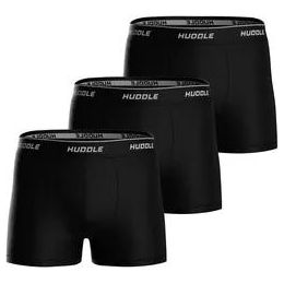 Boxershorts HUDDLE "Boxershort HUDDLE 3pk Boxers 3er Pack", Damen, Gr. XXL, schwarz, Obermaterial: 95% Baumwolle CO. 5% Elasthan EL., Unterhosen