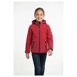 Softshelljacke Trollkids "KIDS TROLLFJORD JACKET", Kinder, Gr. 98, rot (bright rot, mystic blau), Obermaterial: 94% Polyester, 6% Elasthan, normal, Jacken Softshelljacke