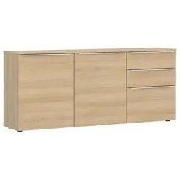 Kommode Tom Tailor HOME, light oak, B:165cm H:74cm T:42cm, Holzwerkstoff, Melamin, Spanplatte, Sideboards, Kommode, Lowboard, Breite 165 cm,3 T&uuml;ren,2 Schubladen, viel Stauraum