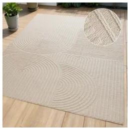 Teppich OTTO HOME "Jola, In- und Outdoor geeignet, Hoch-Tief-Design, Scandi", beige, B:180cm H:9mm L:280cm, Kunstfaser, Teppiche, Teppich, Hoch-Tief-Struktur, Zen, Wetterfest & UV-best&auml;ndig, Balkon, Camping