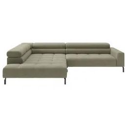 Ecksofa Home Affaire "Claya, 311 cm breit, L-Form, inkl. Kopfteilverstellung", oliv, B:311cm H:71cm T:219cm, 100% Polyester, Sofas, Ecksofa, wahlweise elektrischer Sitzvorzug