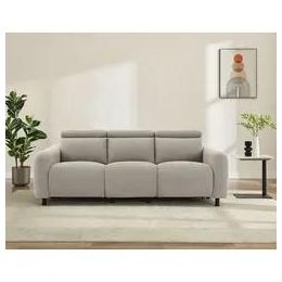 3-Sitzer OTTO HOME "SKAANE Struktur-Sofa, 229 cm, manuelle-u. elektrische Relaxfunktion", creme, B:229cm H:100cm T:100cm, 100% Polyester, Sofas, 229cm, Kopfteilverstllg. und man. o. elektr. Relaxfunktion in 2 Sitzen