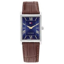 Quarzuhr Tommy Hilfiger "Ben", braun, blau, Armbanduhren, Herren, Quarzuhr, Armbanduhr, Herrenuhr, Lederarmband, analog