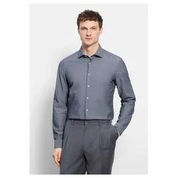 Businesshemd OLYMP "OLYMP Level Five garment washed, body fit, Kent", Herren, Gr. 38, Normaler Arm, marine, 100% Baumwolle, Hemden