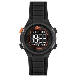 Chronograph Lacoste "LC33 Kids", schwarz, orange, Armbanduhren, Kinder, Chronograph, Quarzuhr, Armbanduhr, Silikonarmband, analog, digital