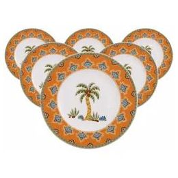 Villeroy & Boch Brotteller VILLEROY & BOCH "Brotteller Samarkand Mandarin &oslash; 16,4 cm 6er Set bunt", bunt, L:16,4cm, Speiseteller
