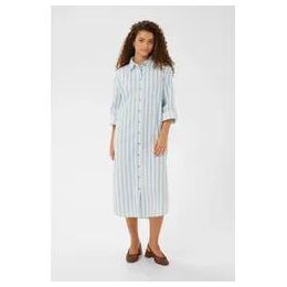 Hemdblusenkleid SAINT TROPEZ "ZalindaSZ Shirt Dress", Damen, Gr. S, N-Gr, skyway ice stripe, Web, Obermaterial: 100% Baumwolle, gestreift, ca. Mitte Wade, mit Aufschlag, Kleider