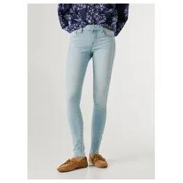 Skinny-fit-Jeans Pepe Jeans "SKINNY JEANS LW", Damen, Gr. 25, L&auml;nge 32, bleached, Denim/Jeans, Obermaterial: 83% Baumwolle, 12% Viskose, 4% Elastomultiester, 1% Elasthan, skinny fit lang, Jeans, Low Waist