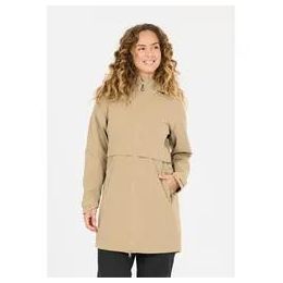 Outdoorjacke WEATHER REPORT "Dayton", Damen, Gr. 38, hellbraun, beige, 90% Polyester, 10% Elasthan, unifarben, lang, ohne Ausschnitt, Jacken Outdoorjacke, mit getapten N&auml;hten