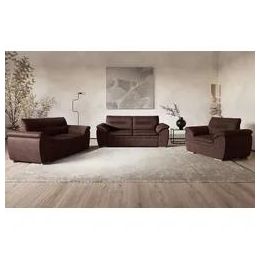 Polstergarnitur COTTA "Leandra", braun, Luxus-Microfaser, Sitzm&ouml;bel-Sets, Couchgarnitur, Set bestehend aus: 2-Sitzer & 2,5-Sitzer