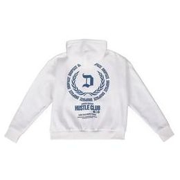 Kapuzenpullover DROPSIZE "Dropsize HEAVY OVERSIZE HUSTLE CLUB HOODIE", Herren, Gr. M, cream wei&szlig;, 70% Baumwolle, 30% Polyester, mehrfarbig, oversize, ohne Ausschnitt, Pullover Kapuzenpullover
