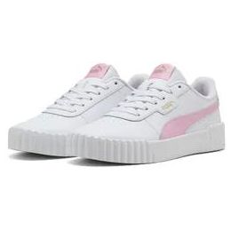 Sneaker Puma "Carina 3.0 Sneakers Damen", Damen, Gr. 42.5, wei&szlig; pink shimmer, Obermaterial: Textil, Kuhleder, Synthetik, Leder. Futter: Textil. Innensohle: Textil. Laufsohle: Gummi, Schuhe Sneaker