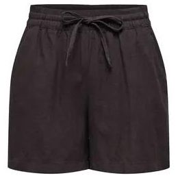 Jacqueline de Yong Shorts JDY "JDYSAY HW LINEN STRING SHORTS WVN DIA", Damen, Gr. M, N-Gr, chocolate torte, Web, Obermaterial: 80% Viskose, 20% Leinen, unifarben, regular fit kurz, Hosen Shorts, mit Leinen