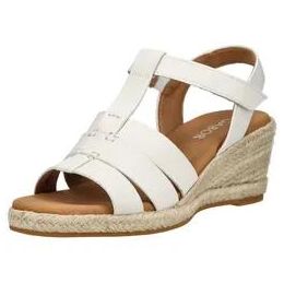 Keilsandalette Gabor COMFORT "Gabor Comfort Sandalen Leder", Damen, Gr. 39, wei&szlig;, Leder, Schuhe