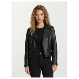 Lederjacke Trueprodigy "Stella Reverskragen und asymmetrischer Rei&szlig;verschluss", Damen, Gr. XL, schwarz, Obermaterial: 100% Schafsleder sheepskin., slim fit, Jacken