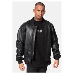 Bomberjacke Trueprodigy "Filip Bomberjacke aus Leder mit Rei&szlig;verschluss", Herren, Gr. S, schwarz, Obermaterial: 100% Schafsleder sheepskin., Jacken Bomberjacke