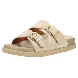 Pantolette Gant "Gant Pantoletten Veloursleder", Damen, Gr. 37, sand, Veloursleder, Schuhe Pantolette