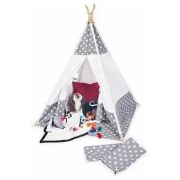 Spielzelt Pinolino "Tipi Jakara", grau (wei&szlig;, grau), Spielzelte, KinderB:120cm H:155cm L:110cm T:120cm &Oslash;:18cm, Spielzelt, B:120cm H:155cm L:110cm T:120cm &Oslash;:18cm