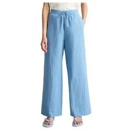Marc O'Polo Chinohose MARC O'POLO DENIM "aus Leinen-Baumwolle-Mix", Damen, Gr. XL, Normalgr&ouml;&szlig;en, light blau, Obermaterial: 56% Leinen, 44% Baumwolle, gestreift, relaxed fit normal, Hosen Chinohose