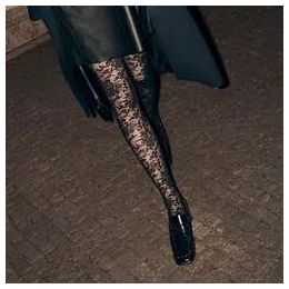 Feinstrumpfhose Kunert "Strumpfhose Floral Citynight", Damen, Gr. 44-46, schwarz (schwarz 0500), Obermaterial: 90% Polyamid PA. 10% Elasthan EL., Strumpfhosen Feinstrumpfhose