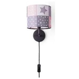 Paco Home Wandleuchte "Cosmo 345", wei&szlig;, 1, &Oslash; 18cm H: 26,5cm, Leuchten, Kinderlampe Wandlampe Schalter &Oslash;...18cm Sterne Punkte Kabell&auml;nge 3m E14, Wandleuchte