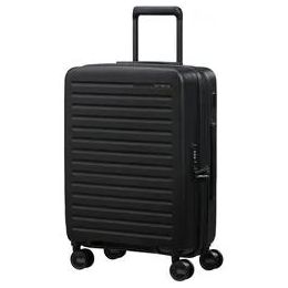 Hartschalen-Trolley Samsonite "RESTACKD", Gr. B/H/T: 40cm x 55cm x 20cm 39 l, schwarz, Polypropylen, Koffer, mit fester Trennwand und verstellbaren Packgurten