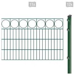 Doppelstabmattenzaun Arvotec "EXCLUSIVE 80 zum Einbetonieren "Ring" mit Zierleiste", gr&uuml;n (dunkelgr&uuml;n), H:80cm, Kunststoff, Stahl, Zaunelemente, Zaunh&ouml;he 80 cm, Zaunl&auml;nge 2 - 60 m