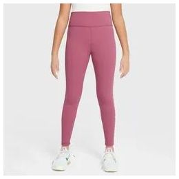 Leggings Nike "G NK DF ONE TGHT", Kinder, Gr. XL, N-Gr, peony, wei&szlig;, Obermaterial: 80% Polyester, 20% Elasthan, Hosen Leggings, weiches und elastisches Material, schwei&szlig;ableitende Technologie