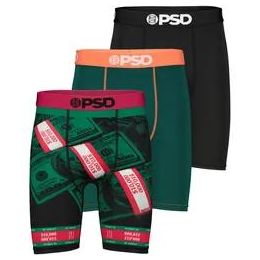 Boxershorts PSD "3 PACK - LUXE MONEY SPORT Herren", Herren, Gr. M, multi, 90% POLYESTER, 10% ELASTHAN, Unterhosen