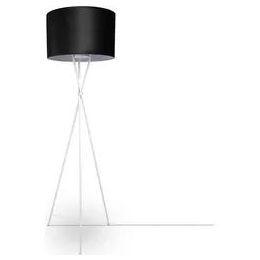 Paco Home Stehlampe "Kate uni Color", schwarz, H: 177,5cm, Leuchten, Wohnzimmer Dreibein Standleuchte Velour H&ouml;he 177,5cm Filigran E27, Stehlampe