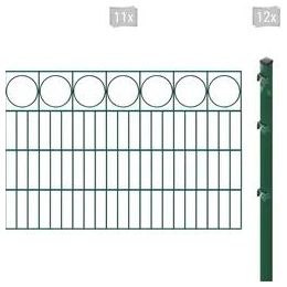 Doppelstabmattenzaun Arvotec "ESSENTIAL 80 zum Einbetonieren "Ring" mit Zierleiste", gr&uuml;n (dunkelgr&uuml;n), H:80cm, Kunststoff, Stahl, Zaunelemente, Zaunh&ouml;he 80 cm, Zaunl&auml;nge 2 - 60 m
