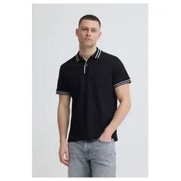 Poloshirt Blend "BHFable", Damen, Gr. L, schwarz beauty, Web, 100% Baumwolle, Strukturmuster, Basic, normal normal, ohne Ausschnitt, gerader Abschluss, Shirts, Klassisches Polo-Shirt mit kurzer Knopfleiste
