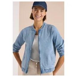 Blouson Cecil, Damen, Gr. XL (44), light blau used wash, Denim/Jeans, Obermaterial: 99% Baumwolle, 1% Elasthan. Futter: 100% Baumwolle, unifarben, regular fit h&uuml;ftlang, Rundhals, Flachstrickb&uuml;ndchen, Jacken Blouson, in Jeansqualit&auml;t mit Zipper