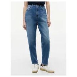 Tommy Hilfiger Mom-Jeans TOMMY JEANS "MOM JEAN UH TPR", Damen, Gr. 28, L&auml;nge 30, denim medium, Denim/Jeans, Obermaterial: 99% Baumwolle, 1% Elasthan, unifarben, lang, Jeans, Tapered Mom Jeans mit ultrahohem Bund
