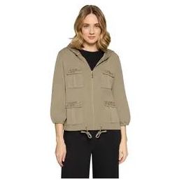 Sweatjacke Betty Barclay "Damen mit Kapuze", Damen, Gr. 40, soft olive, Sweatware, Obermaterial: 52% Polyester, 41% Modal, 7% Elasthan, l&auml;ssig geschnitten normal, Sweatjacken Sweatjacke
