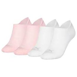 Sneakersocken Puma "Puma WOMEN CUSHIONED SNEAKER 4P ECOM", Damen, Gr. 39-42, pink (wei&szlig;, pink), Materialmix, unifarben, normal, Socken Sneakersocken, mit speziellen Ventilationszonen