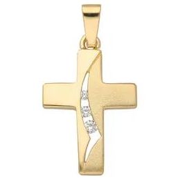 Adelia&acute;s Kreuzanh&auml;nger ADELIA ́S "Damen & Herren 333 Gold Kreuz Anh&auml;nger mit Zirkonia", gold, Schmuckanh&auml;nger, Damen, Gold, mit Zirkonia f&uuml;r Damen & Herren