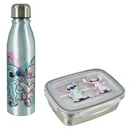 Lunchbox Undercover "mit Trinkflasche, Stitch", Kinder, blau, Lebensmittelaufbewahrungsbeh&auml;lter Lunchbox