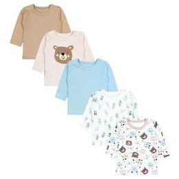 Langarmshirt TUPTAM "Shirt Baby Jungen Langarmshirt 5er Set", M&auml;dchen, Gr. 104, beige (b&auml;rchen bl&auml;tter beige eisberg), Obermaterial: 100% Baumwolle CO., Shirts Langarmshirt