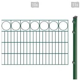 Doppelstabmattenzaun Arvotec "EXCLUSIVE 80 zum Einbetonieren "Ring" mit Zierleiste", gr&uuml;n (dunkelgr&uuml;n), H:80cm, Kunststoff, Stahl, Zaunelemente, Zaunh&ouml;he 80 cm, Zaunl&auml;nge 2 - 60 m