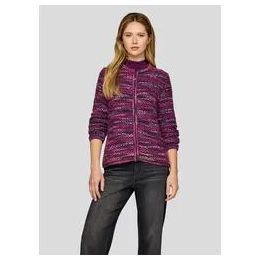 Strickjacke Rabe "Strickjacke", Damen, Gr. 44, violett, 63%Polyacryl, 18%Baumwolle, 16%Wolle, 3%Polyamid, figurbetont, Strickjacken Strickjacke