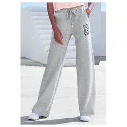 Jogginghose BENCH. LOUNGEWEAR, Damen, Gr. 52/54, N-Gr, grau meliert, angeraute Sweatware, Obermaterial: 75% Baumwolle, 25% Polyester, meliert, unifarben, Basic, bequem lang, Hosen Jogginghose, extra weit, innen leicht angeraut, Loungewear