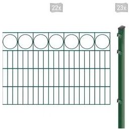 Doppelstabmattenzaun Arvotec "EXCLUSIVE 80 zum Einbetonieren "Ring" mit Zierleiste", gr&uuml;n (dunkelgr&uuml;n), H:80cm, Kunststoff, Stahl, Zaunelemente, Zaunh&ouml;he 80 cm, Zaunl&auml;nge 2 - 60 m