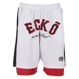 Shorts ECKO UNLTD. "Ecko Unltd. Herren Ecko Unltd. Shorts BBALL", Herren, Gr. L, US-Gr&ouml;&szlig;en, wei&szlig;, rot, 100% Polyester, loose fit, Hosen Shorts
