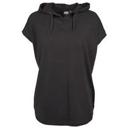 Kapuzenpullover Urban Classics "Urban Classics Damen Ladies Sleeveless Jersey Hoody", Damen, Gr. 5XL, schwarz, 50% Baumwolle, 50% Viskose, unifarben, normal, ohne Ausschnitt, Pullover Kapuzenpullover