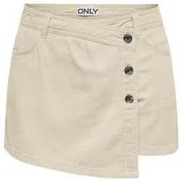 Hosenrock Only "ONLLESLY REG COL SKORT PNT", Damen, Gr. L, wei&szlig;cap gray, Obermaterial: 100% Baumwolle, unifarben, mini, R&ouml;cke, Baumwolle, Regular Waist