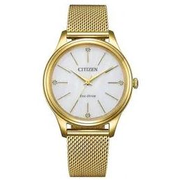Solaruhr Citizen "Elegance / Mesh", goldfarben, Armbanduhren, Damen, Armbanduhr, Damenuhr, Edelstahlarmband, analog