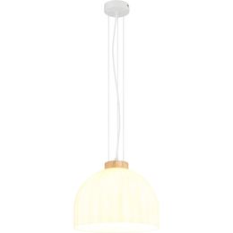 Globo LIGHTING H&auml;ngeleuchte "SWANSON", wei&szlig; matt, 1, &Oslash; 30cm H: 120cm, 1 Stk., Leuchten, H&auml;ngeleuchte mit Glas amber, warmes Licht, stilvoll elegant, H&auml;ngeleuchte