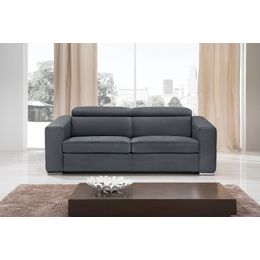 Schlafsofa Egoitaliano "Cabiria, Design und super Sitz- und Liegekomfort", grau (dunkelgrau), B:226cm H:97cm T:103cm, Sofas, Schlafsofa, Sofa inkl. Schlaffunktion, Kopfteile verstellbar, mit Metallf&uuml;&szlig;en